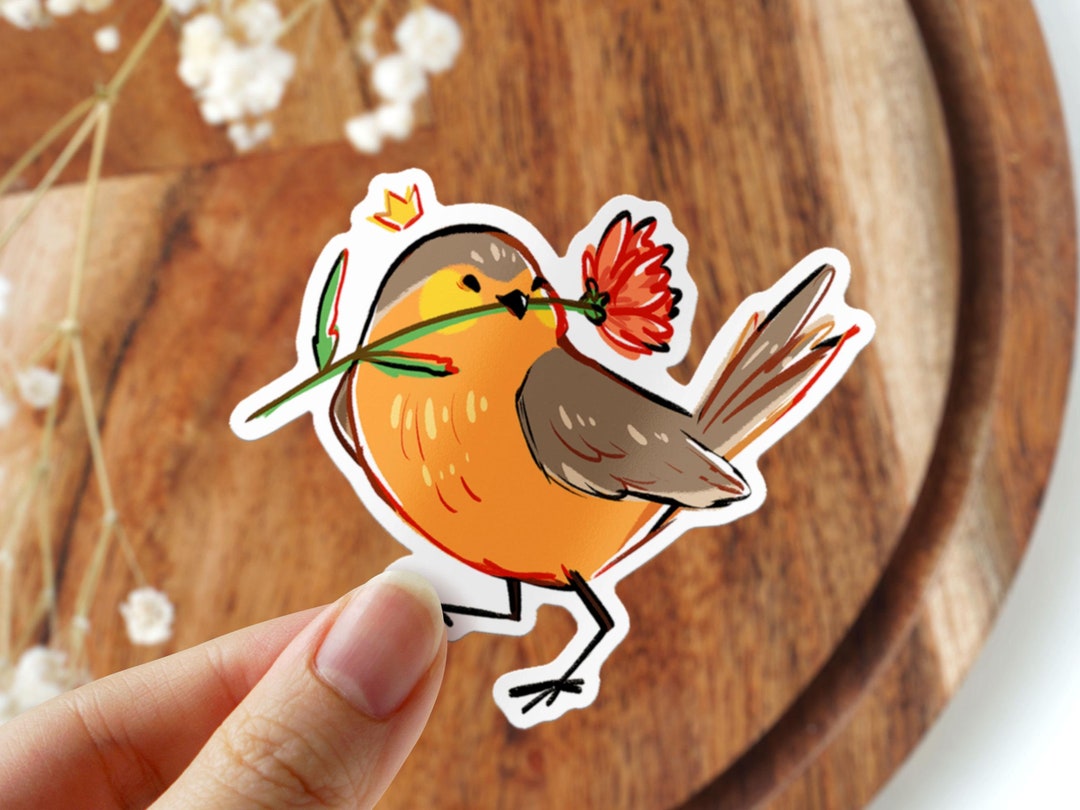 Happy Bird Sticker | Vinyl Decal | Cute Animal Sticker | Waterproof ...