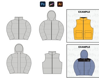 Work Jacket Vector Mock-upsstreetwear Clothing Vector Mockups Techpack ...