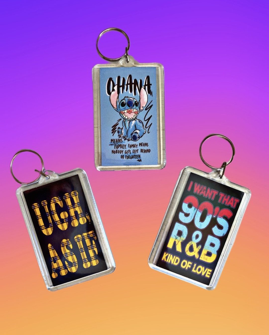 90s Keychains (double-sided), Stitch Keychain, 90s R&B, 90s Gifts ...