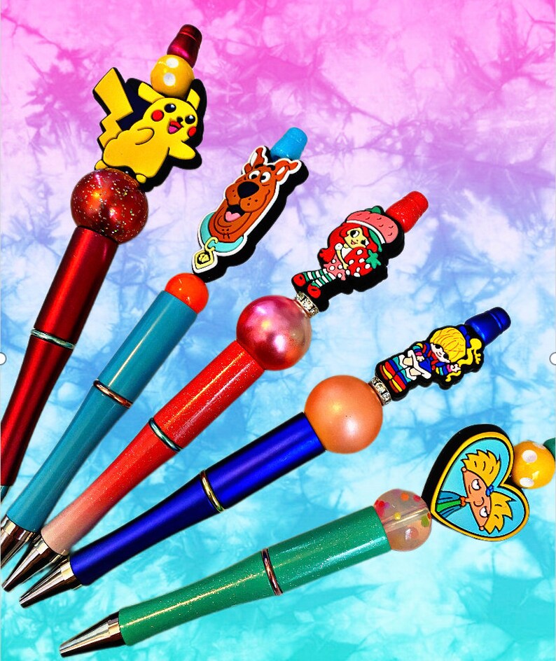 Custom Beaded Pens 90s Gifts 80s Pens Coworker Gift Ideas - Etsy