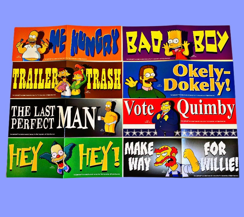 Simpsons Bumper Stickers, the Simpsons, Vintage Stickers - Etsy
