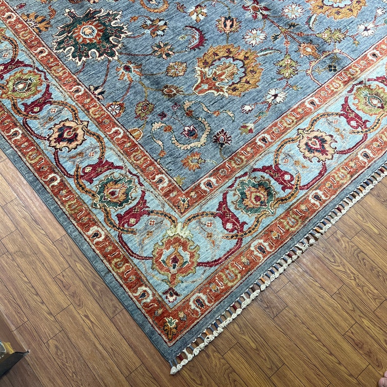 7x10 Ft Blue and Gray Bidjar Area Rug, Fine Quality Afghan Veg Dyed ...