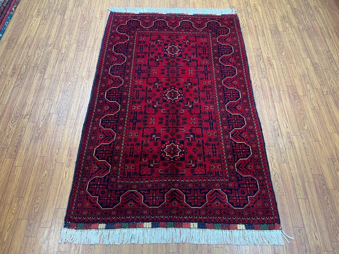 3x5 Ft Red Traditional Bokhara Area Rug - Hand Knotted Veg Dyes Sheep ...