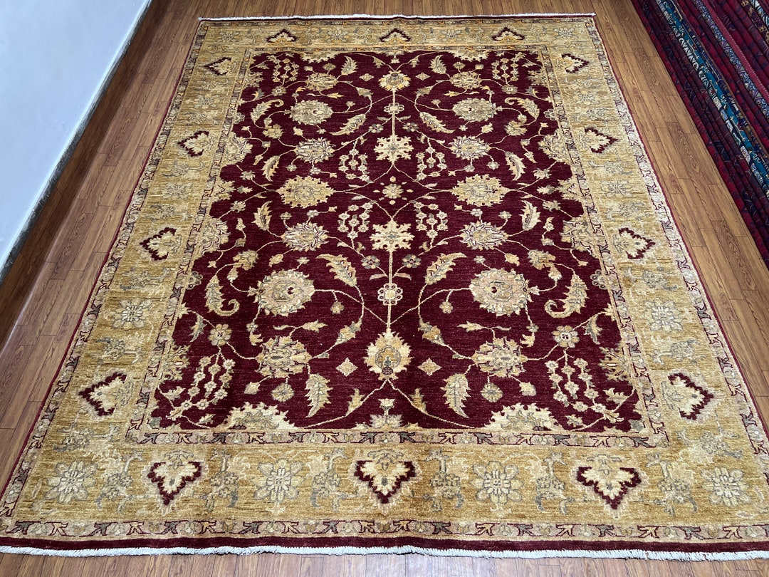 7x9 Ft Zeigler Chobi Area Rug - Hand Knotted Afghan Veg Dyes Wool ...