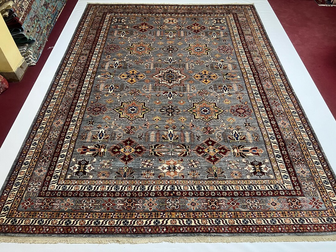 Gorgeous 9x12 Ft Grey Serapi Chobi Area Large Rug Handmade Veg Dyed ...
