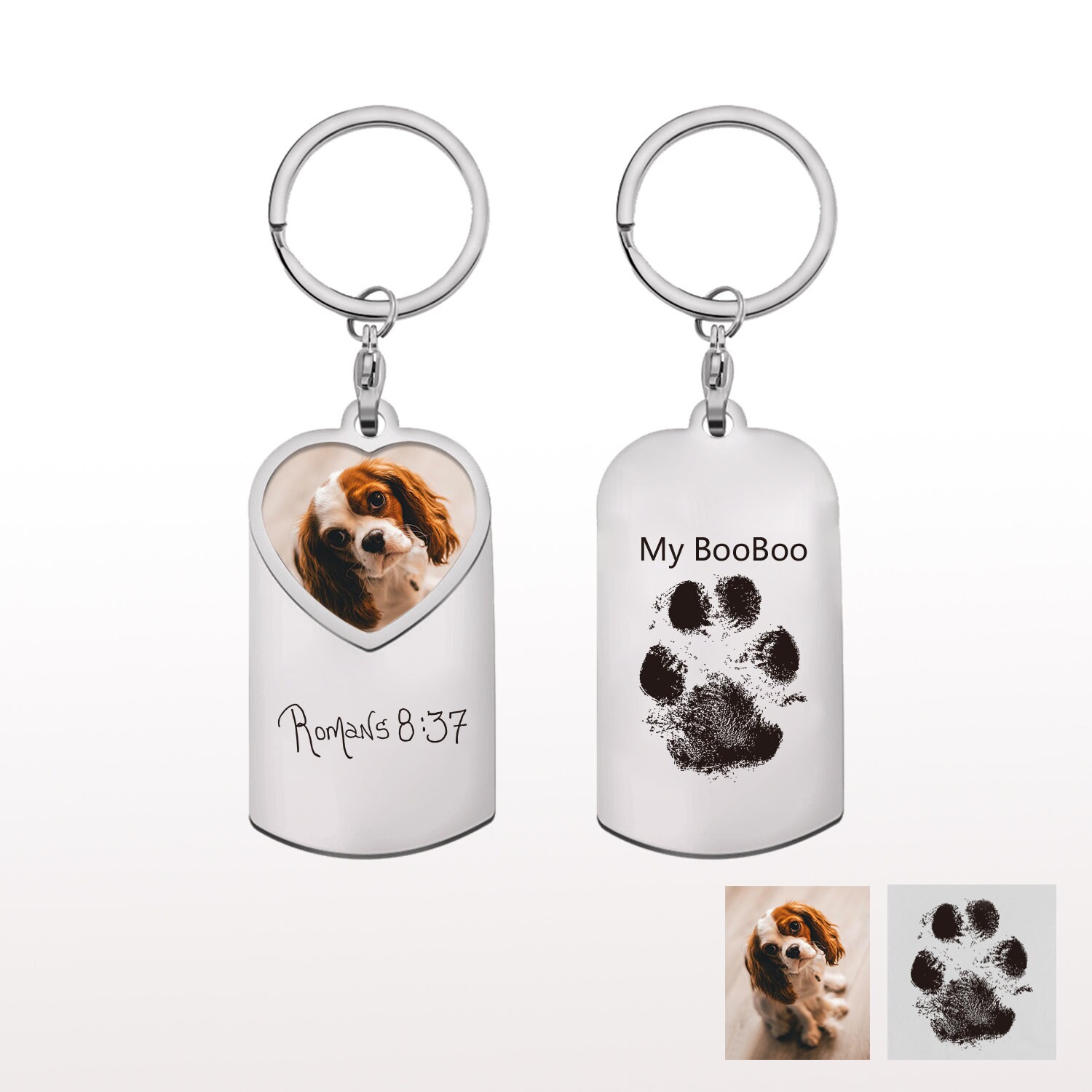 Personalized Engraved Handwriting Fingerprint Keyring, Custom Photo ...