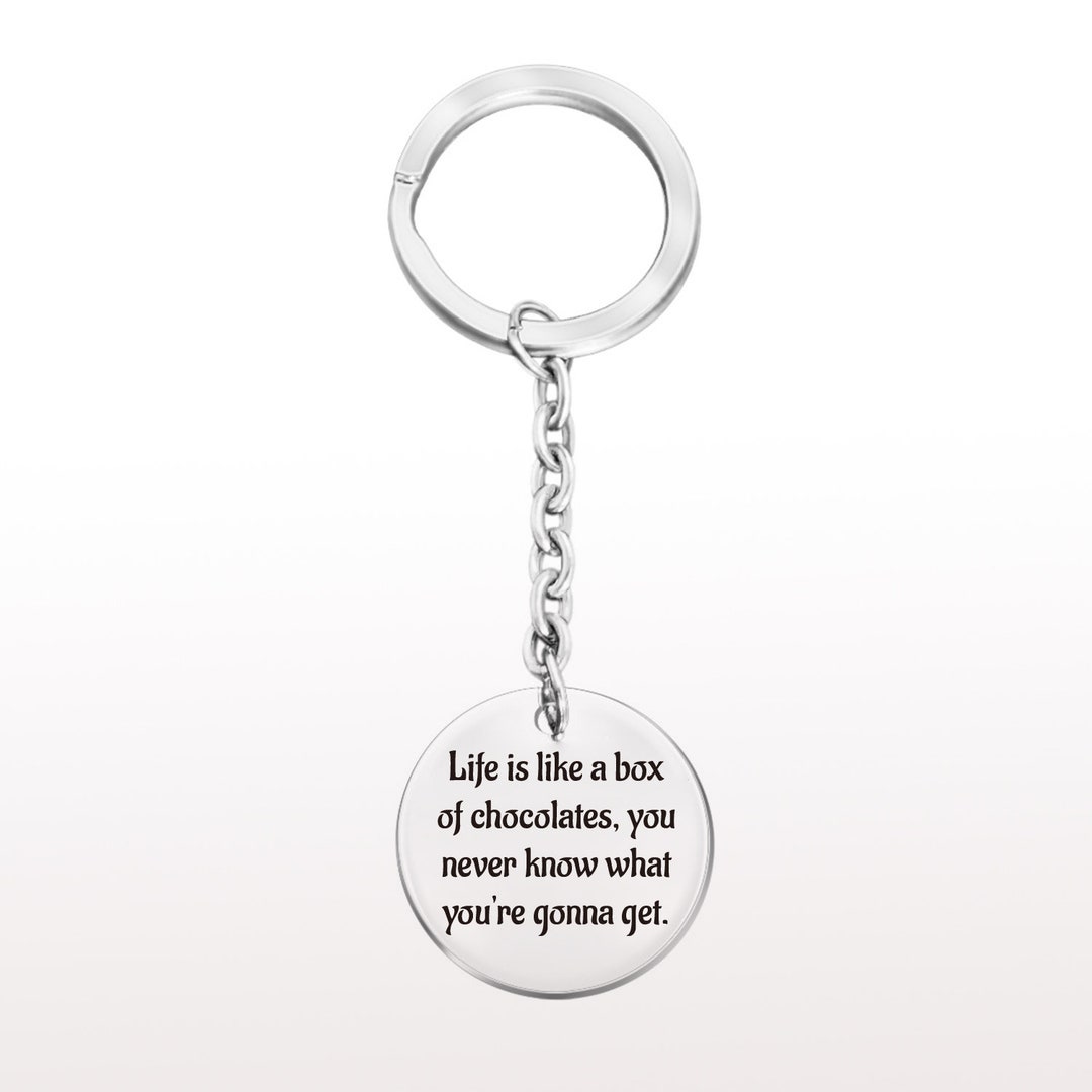 Double-sided Custom Engraved Disc Keyring, Life Motto, Inspirational ...