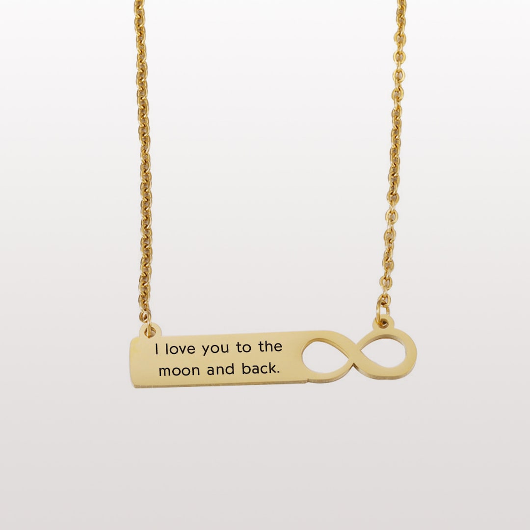 Custom Engraving Necklace, Personalized Infinity Symbol Pendant ...