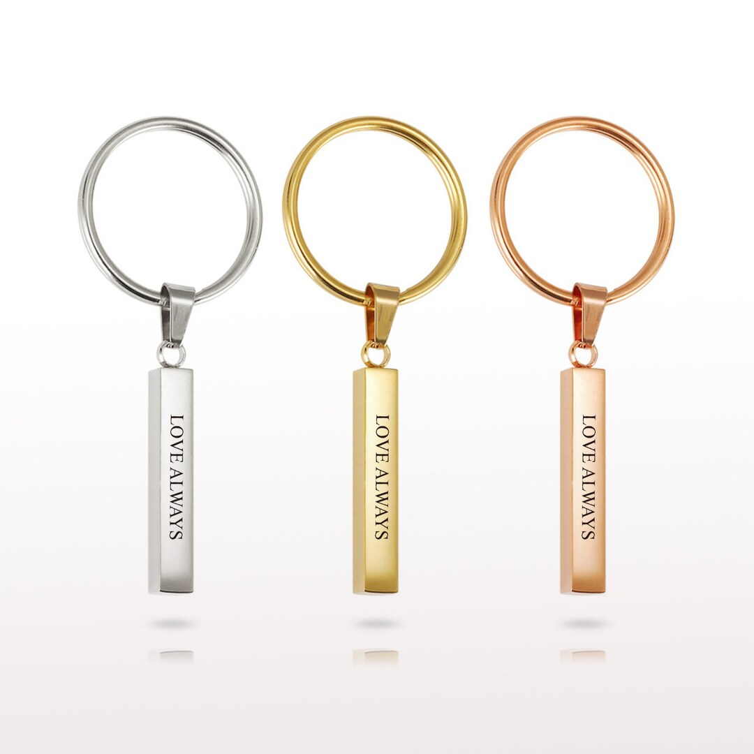 Personalized Customized Keychain, 304 Stainless Steel Jewelry 3D Bar ...