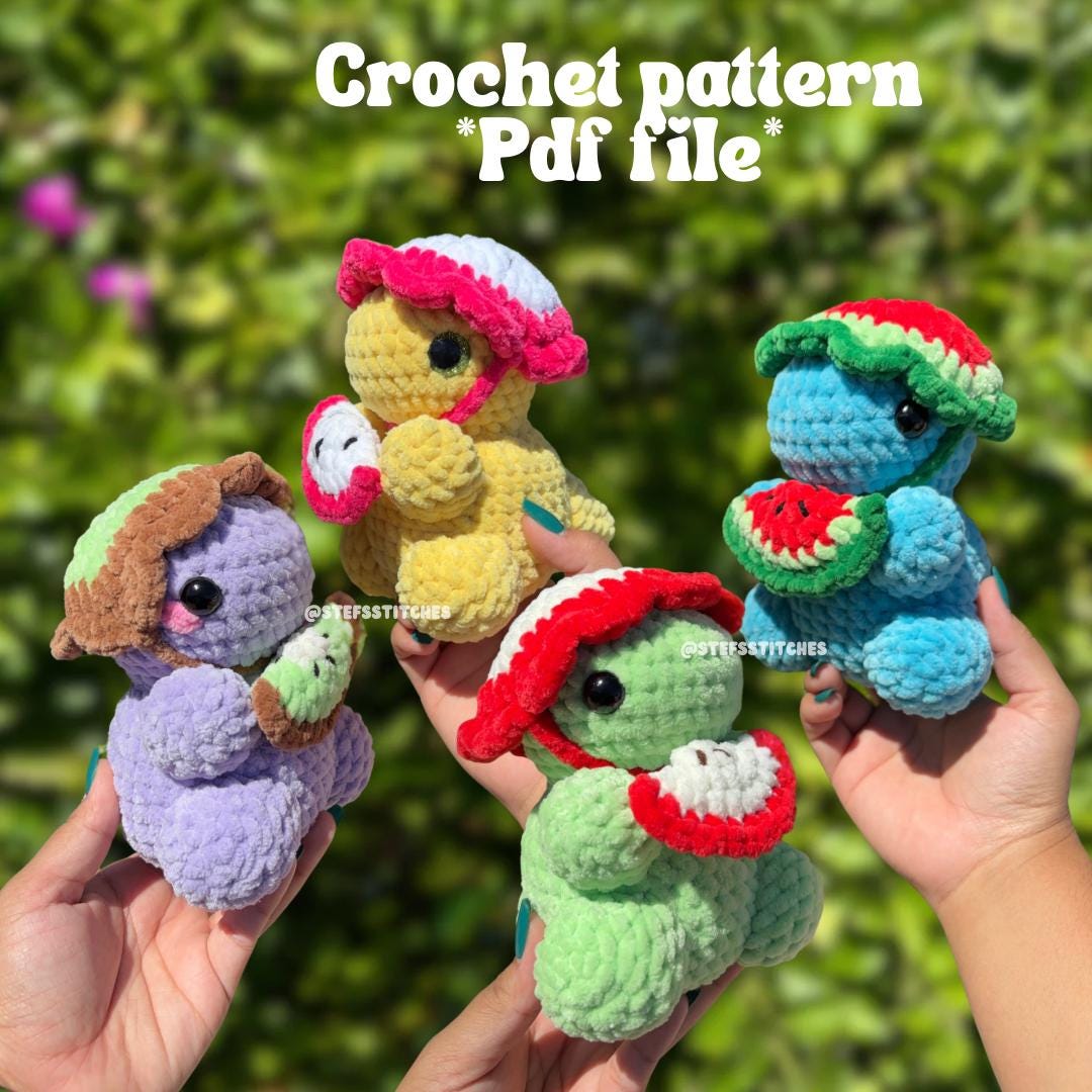 Fruity Slice Hat Dino Crochet Pattern | 8-in-1 Crochet Pack | Crochet ...