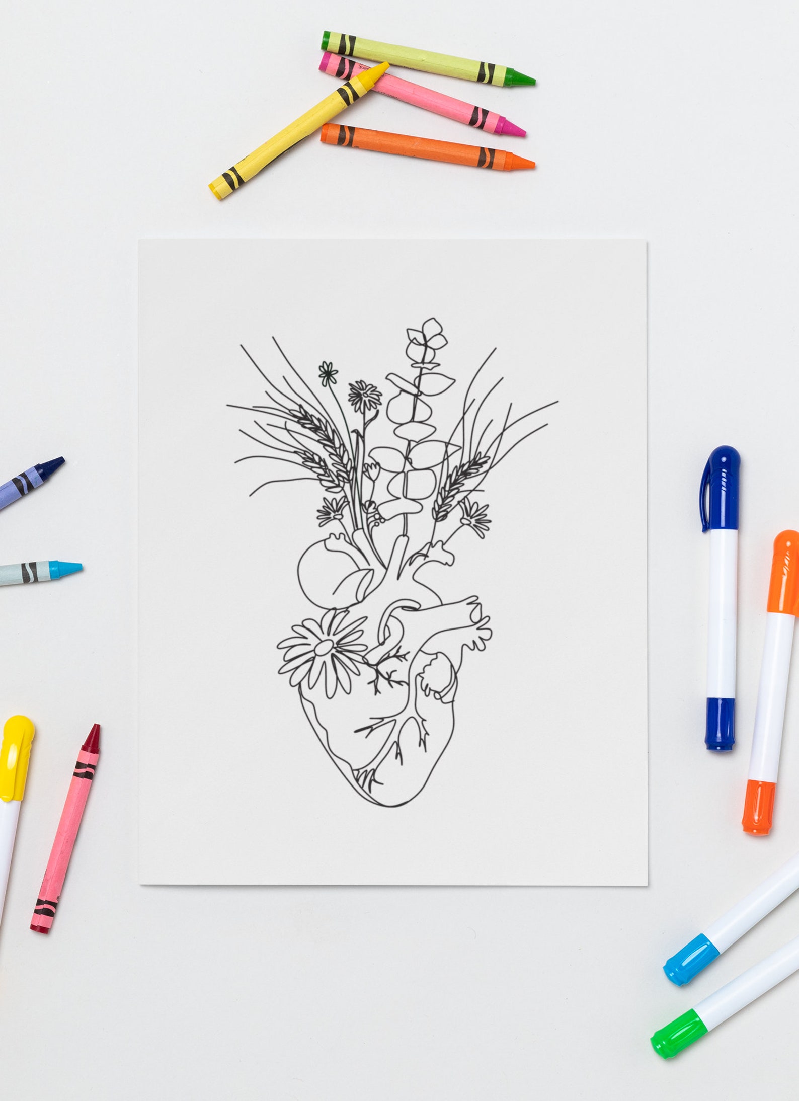 Heart Warrior Kids Digital Coloring Pages -fun Activity for Children ...