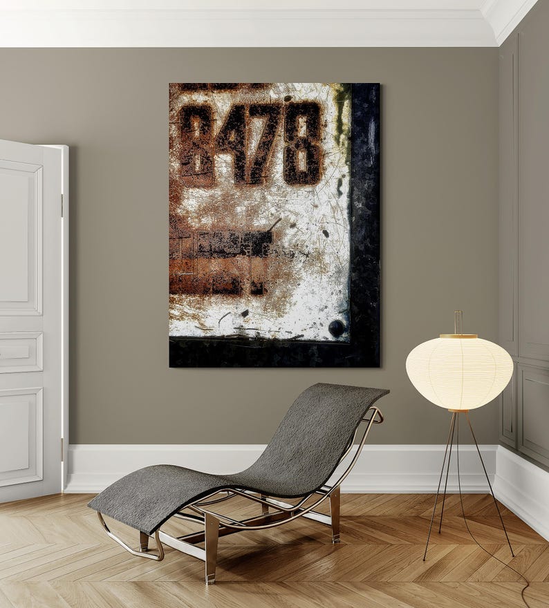 Rustic Metal Sign Print: Abstract Industrial Wall Art - Etsy