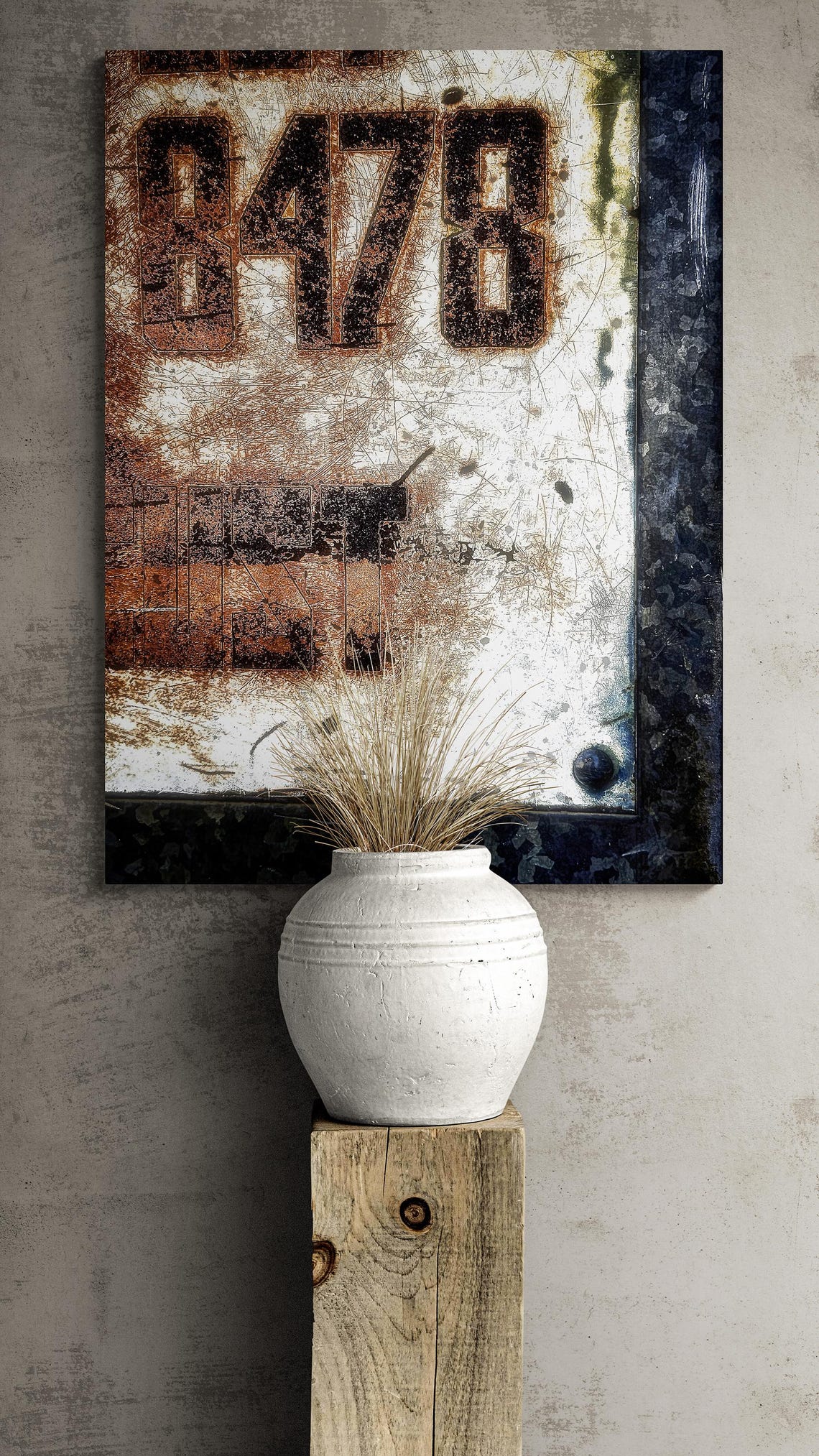 Abstract Rustic Metal Sign Print, Large Photographic Wall Art, Black ...