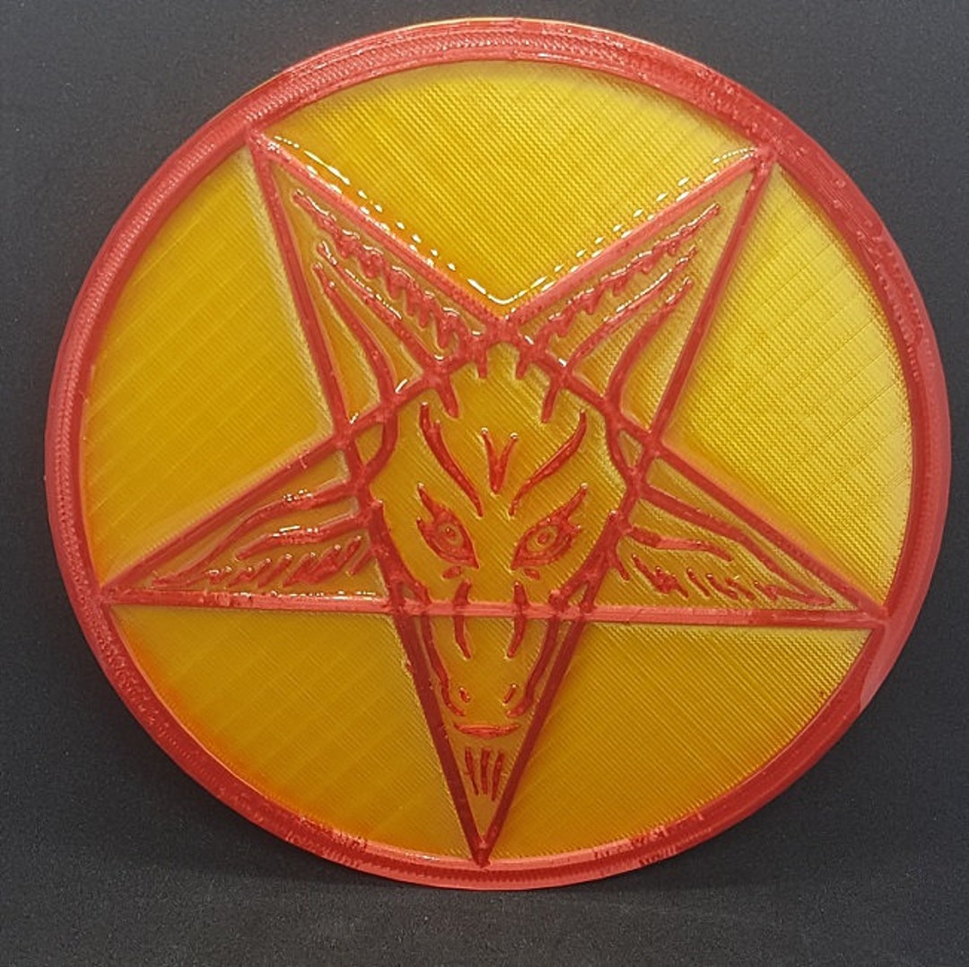 6" Baphomet Altar Pentacle Tile - Custom Colors - Etsy