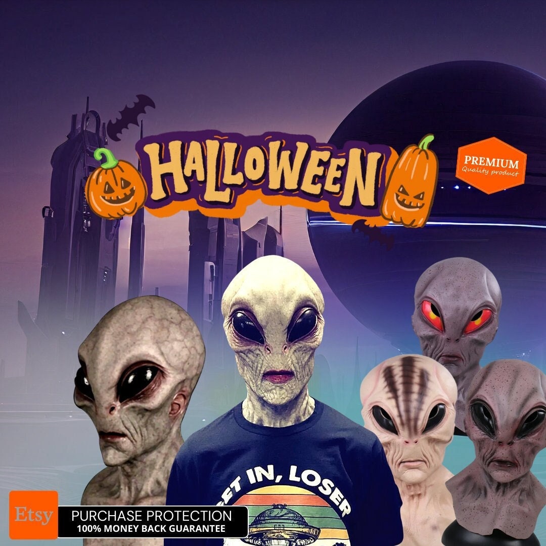 Alien Mask 2023 Halloween UFO Costume Scary Alien Cosplay Mask - Etsy