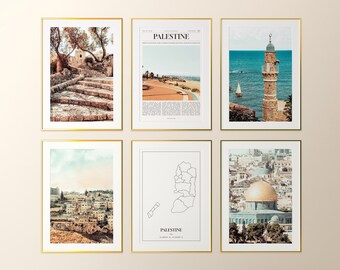 Set of 3 Islamic Map Wall Art Mecca Medina Jerusalem - Etsy