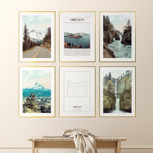 Oregon State Prints Set of 6, Oregon Photo Poster, Oregon Map, Oregon ...