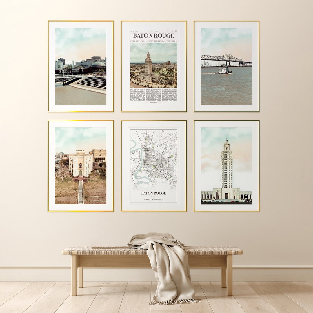 Baton Rouge City Prints Set of 6, Baton Rouge Poster Photos, Baton ...