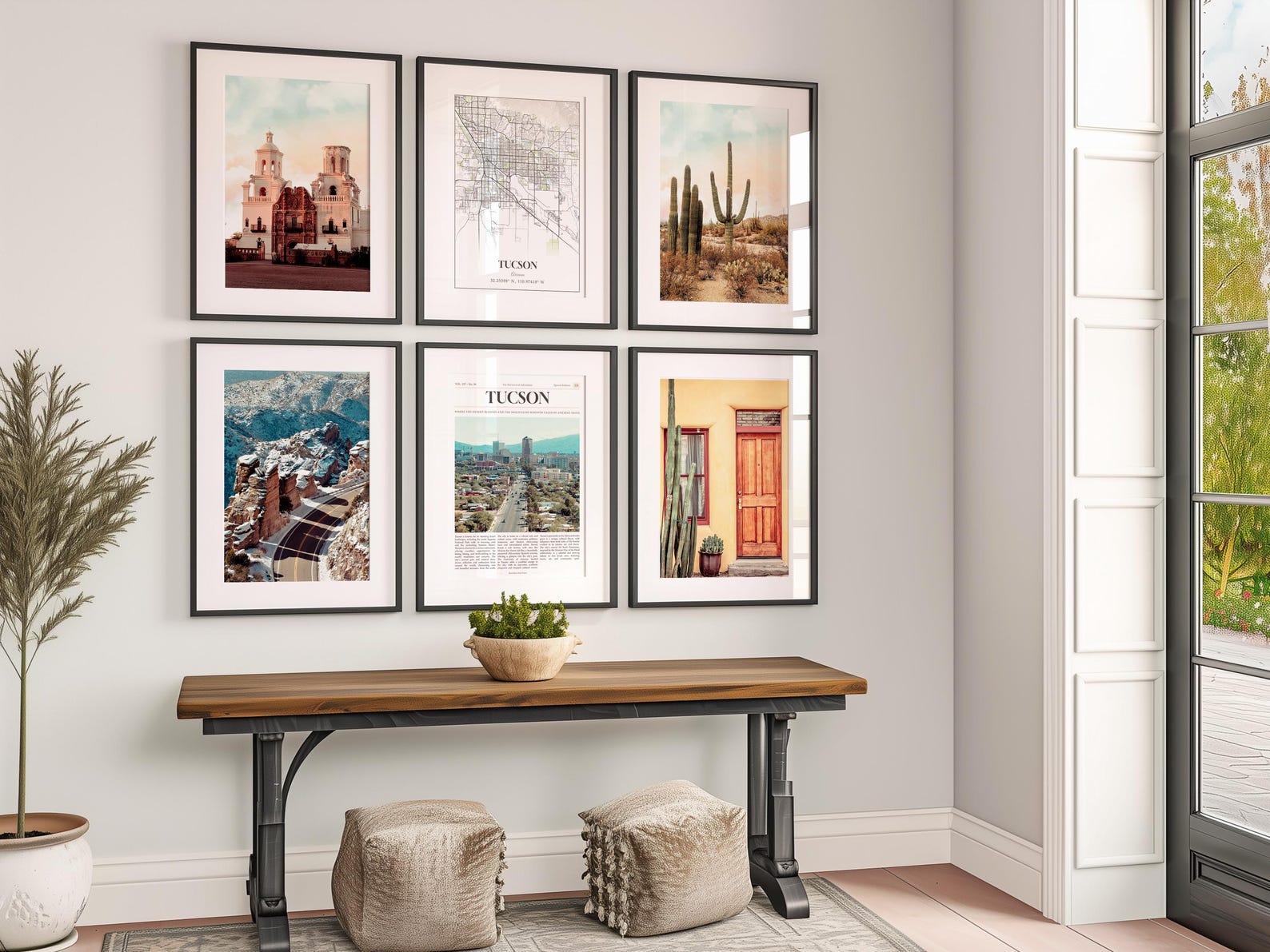 Tucson Prints Set of 6, Tucson Poster Photos, Tucson Map, Tucson Wall ...