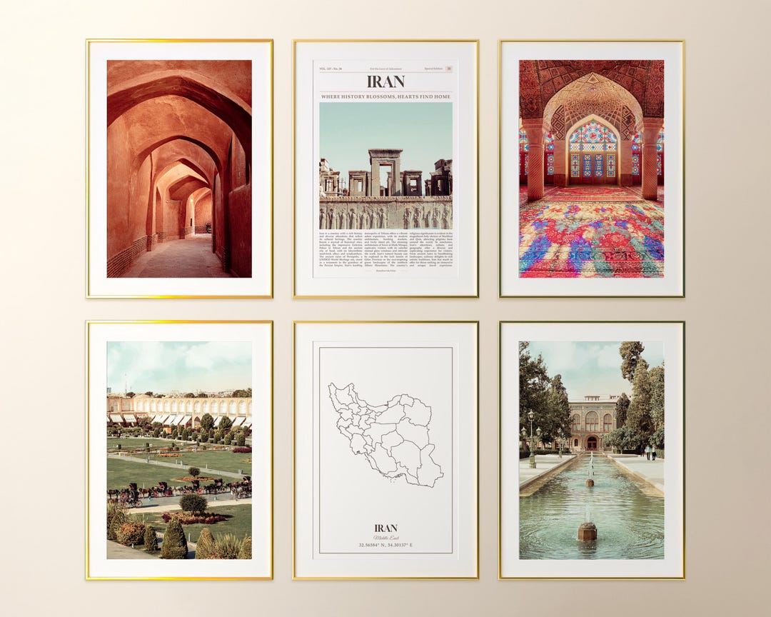 Iran Prints Set of 6, Iran Poster Photos, Iran Map, Iran Wall Art, Iran ...