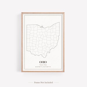 Ohio State Prints Set of 6, Ohio Photo Poster, Ohio Map, Ohio Wall Art ...