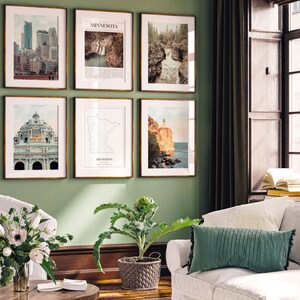 Minnesota State Prints Set of 6, Minnesota Photo Poster, Minnesota Map ...