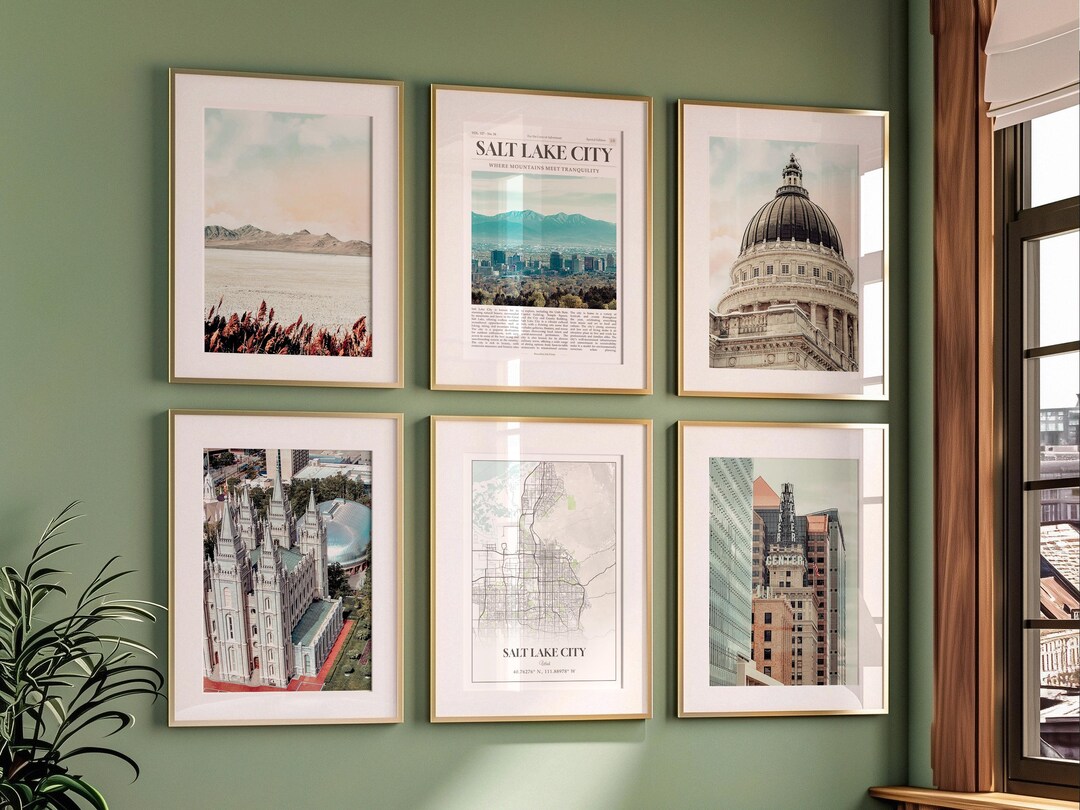 Salt Lake City Prints Set of 6, Salt Lake City Poster Photos, Salt Lake ...