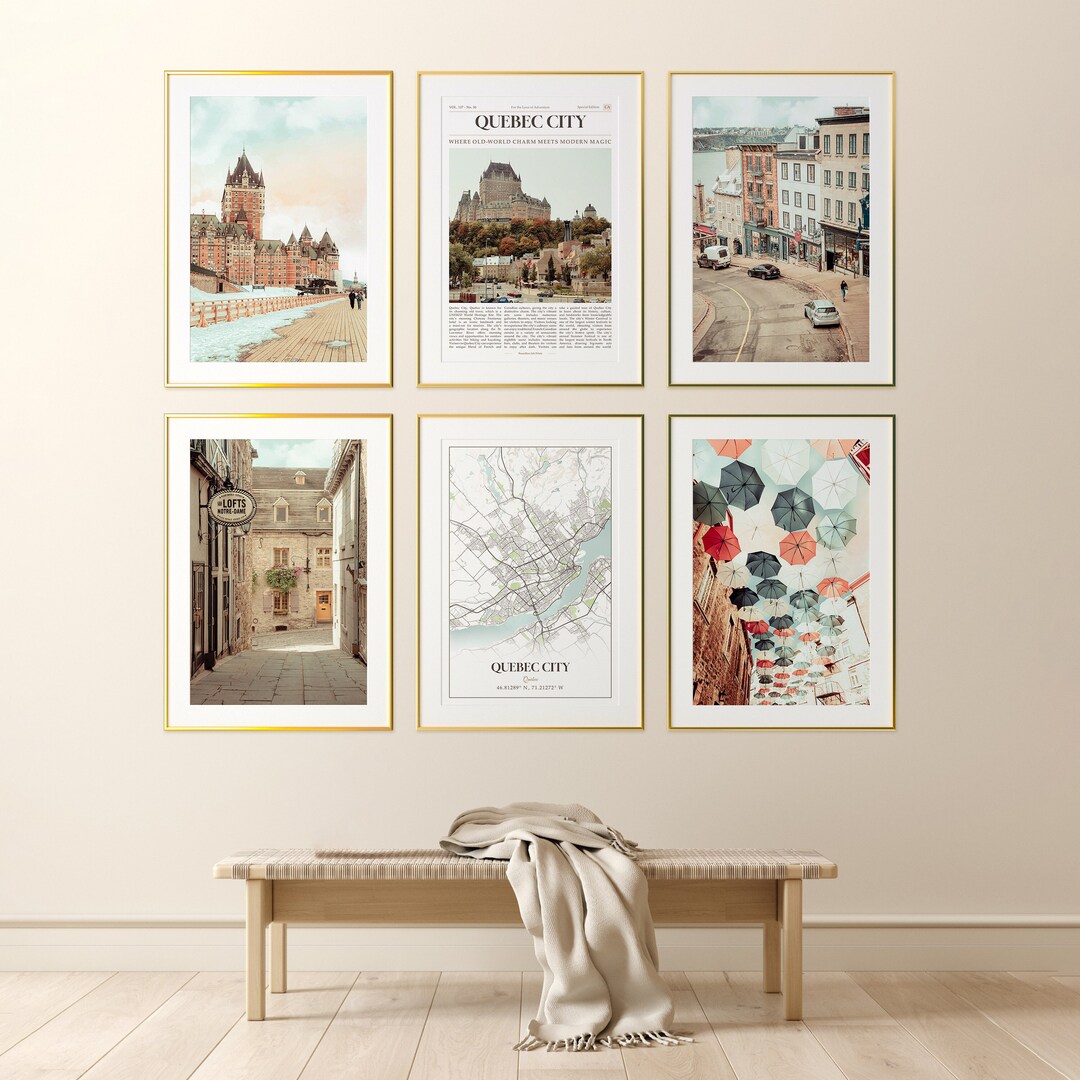 Quebec City Prints Set of 6, Quebec City Poster Photos, Quebec City Map ...