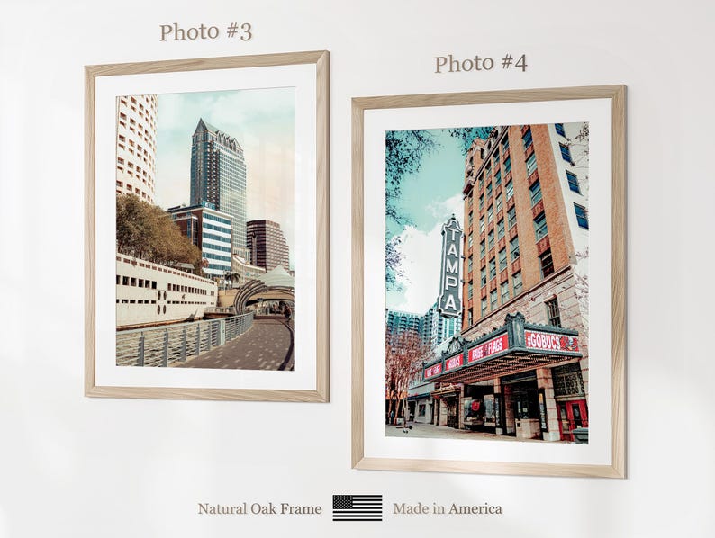 Tampa City Prints Set of 6, Tampa Poster Photos, Tampa Map, Tampa Wall ...