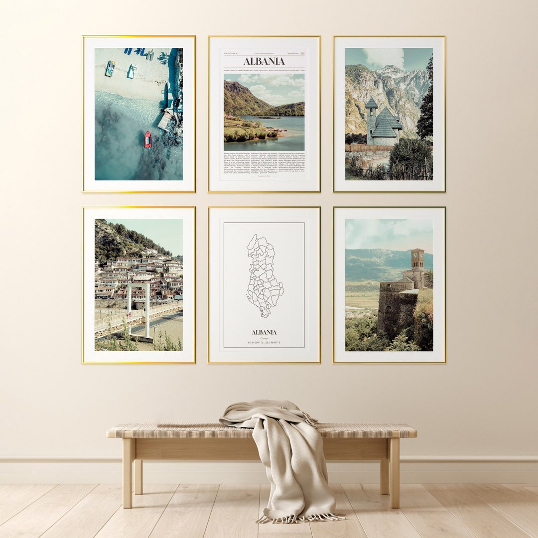 Albania Prints Set of 6, Albania Poster Photos, Albania Map, Albania ...