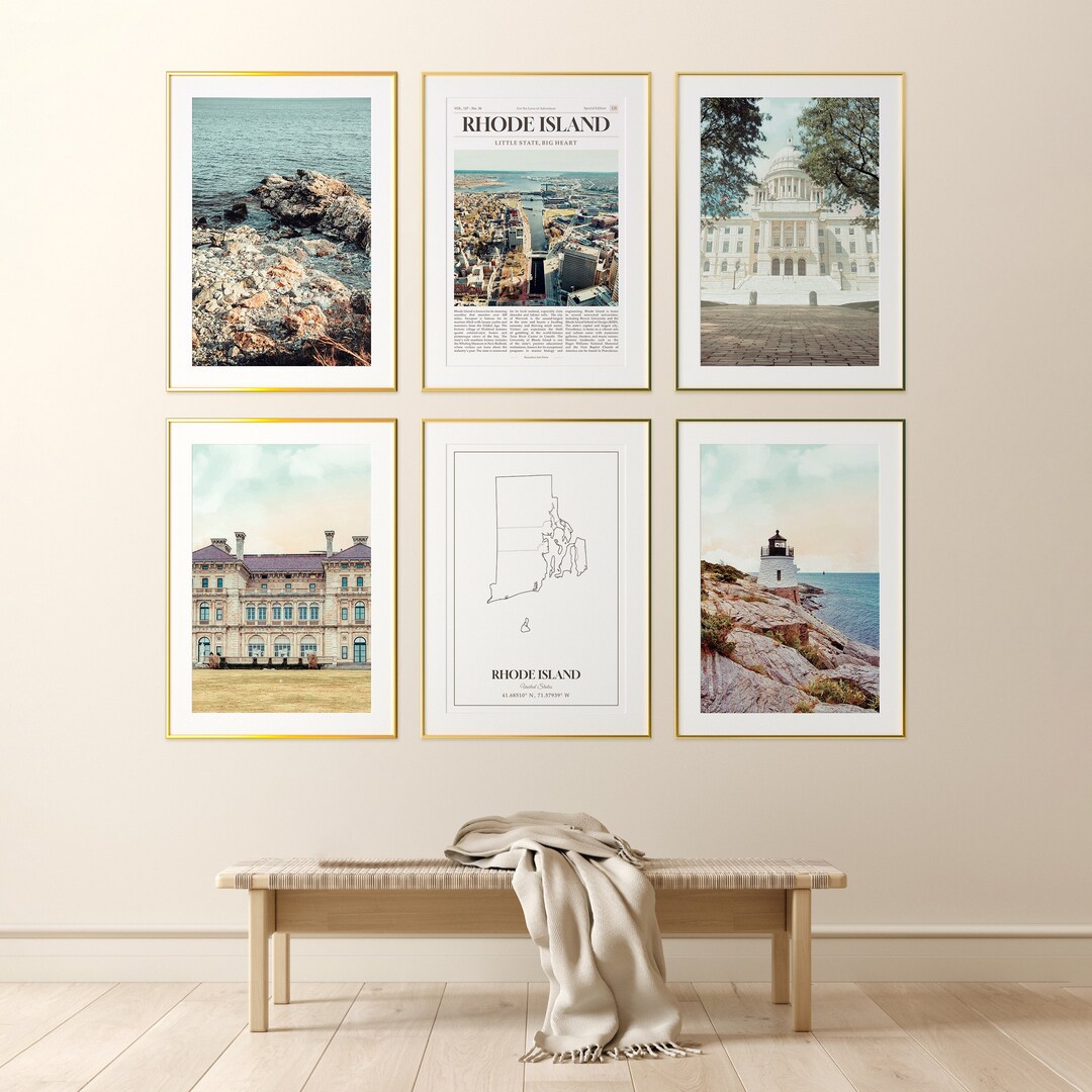 Rhode Island State Prints Set of 6, Rhode Island Photo Poster, Rhode ...