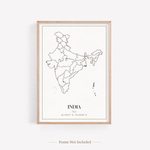 India Prints Set of 6, India Poster Photos, India Map, India Wall Art ...
