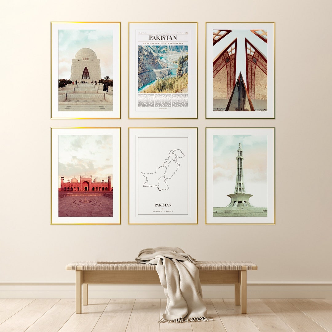 Pakistan Prints Set of 6 Pakistan Photo Poster Pakistan Map - Etsy
