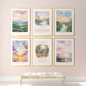Watercolor Virginia Prints Set of 6, Colorful Virginia Posters ...