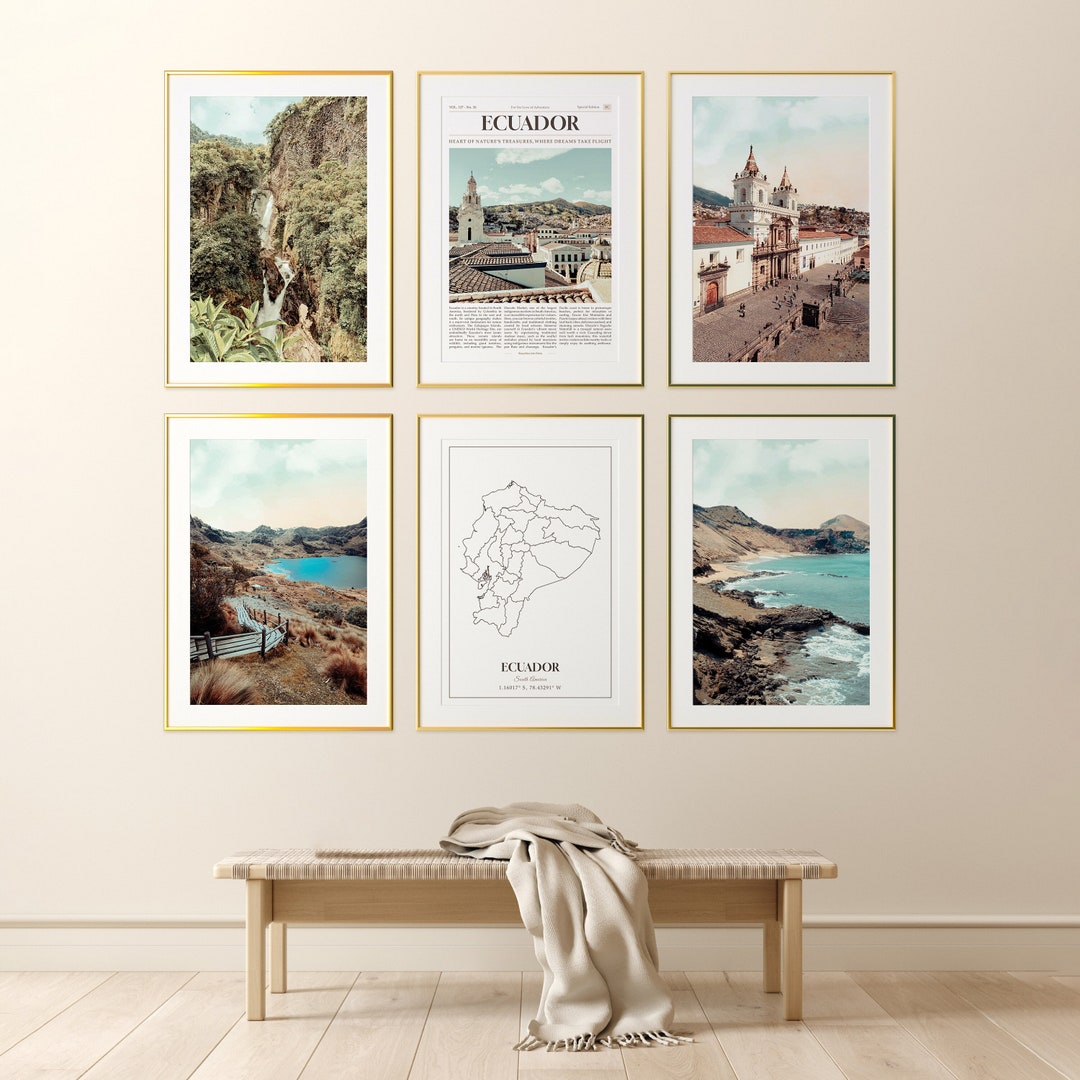 Ecuador Prints Set of 6, Ecuador Poster Photos, Ecuador Map, Ecuador ...
