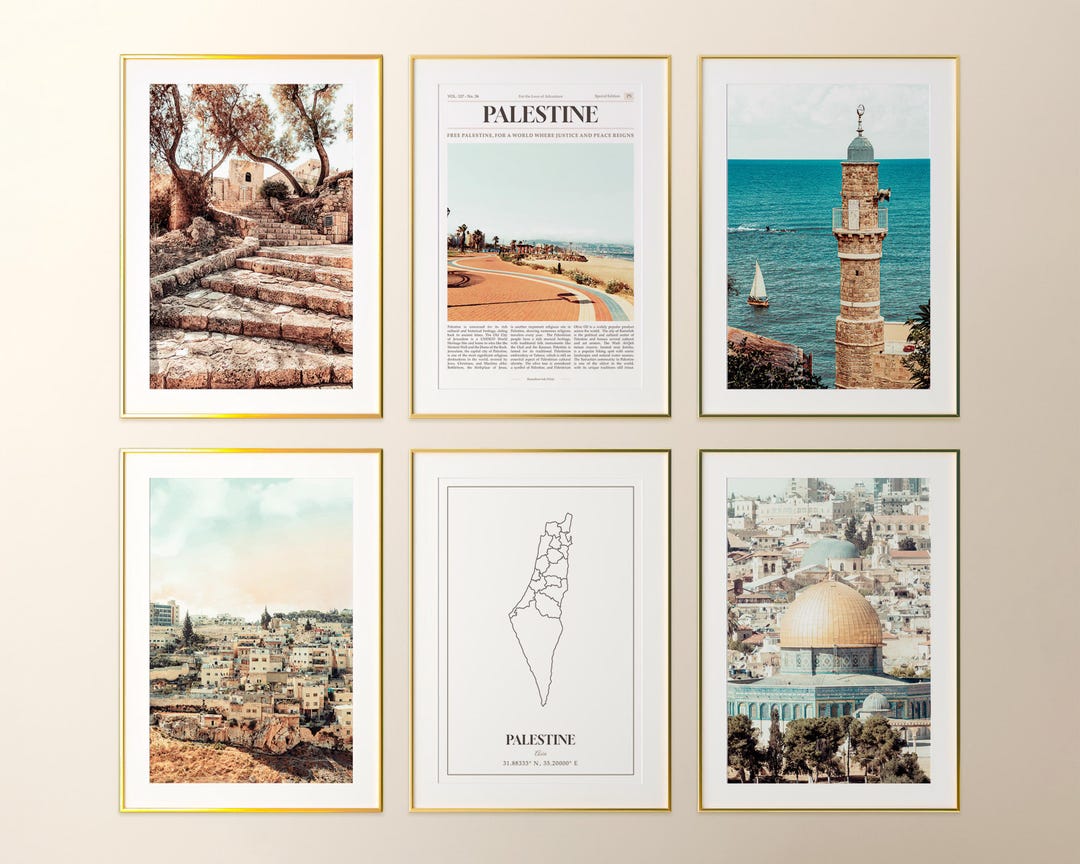 Palestine Prints Set of 6, Palestine Photo Poster, Palestine Map ...