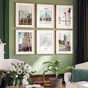 Tampa City Prints Set of 6, Tampa Poster Photos, Tampa Map, Tampa Wall ...