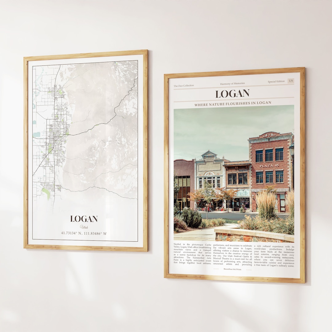 Logan City Prints Set of 2, Logan Map, Logan Poster Photo, Logan Wall ...