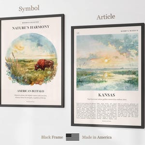 Watercolor Kansas Prints Set of 6, Colorful Kansas Posters, Kansas Wall ...
