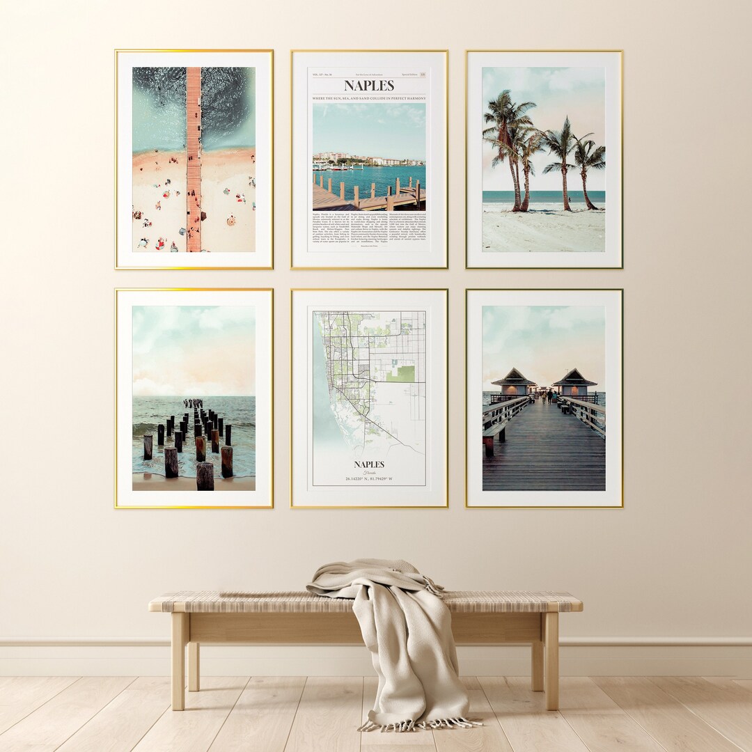 Naples City Prints Set of 6, Naples Photo Poster, Naples Map, Naples ...
