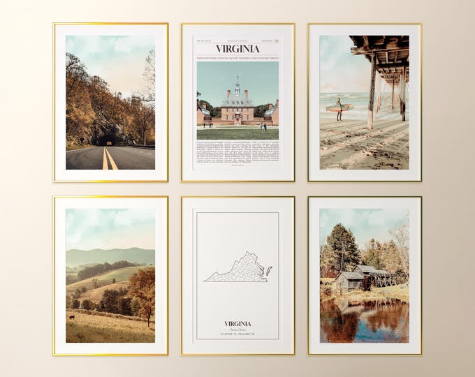 Virginia Poster, Virginia Wall Art, Virginia Print, Virginia Art Print ...