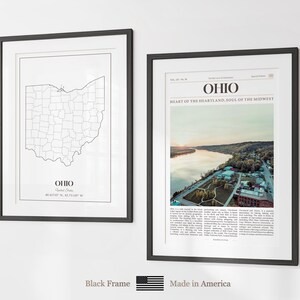 Ohio State Prints Set of 6, Ohio Photo Poster, Ohio Map, Ohio Wall Art ...