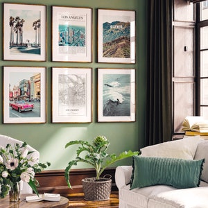 Los Angeles City Prints Set of 6, Los Angeles Poster Photos, Los ...
