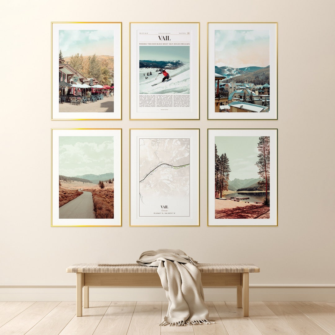 Vail City Prints Set of 6 Vail Poster Photos Vail Map Vail - Etsy