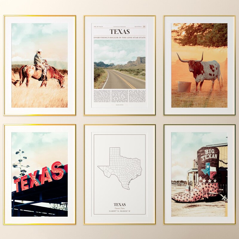 Texas Map Print - Etsy