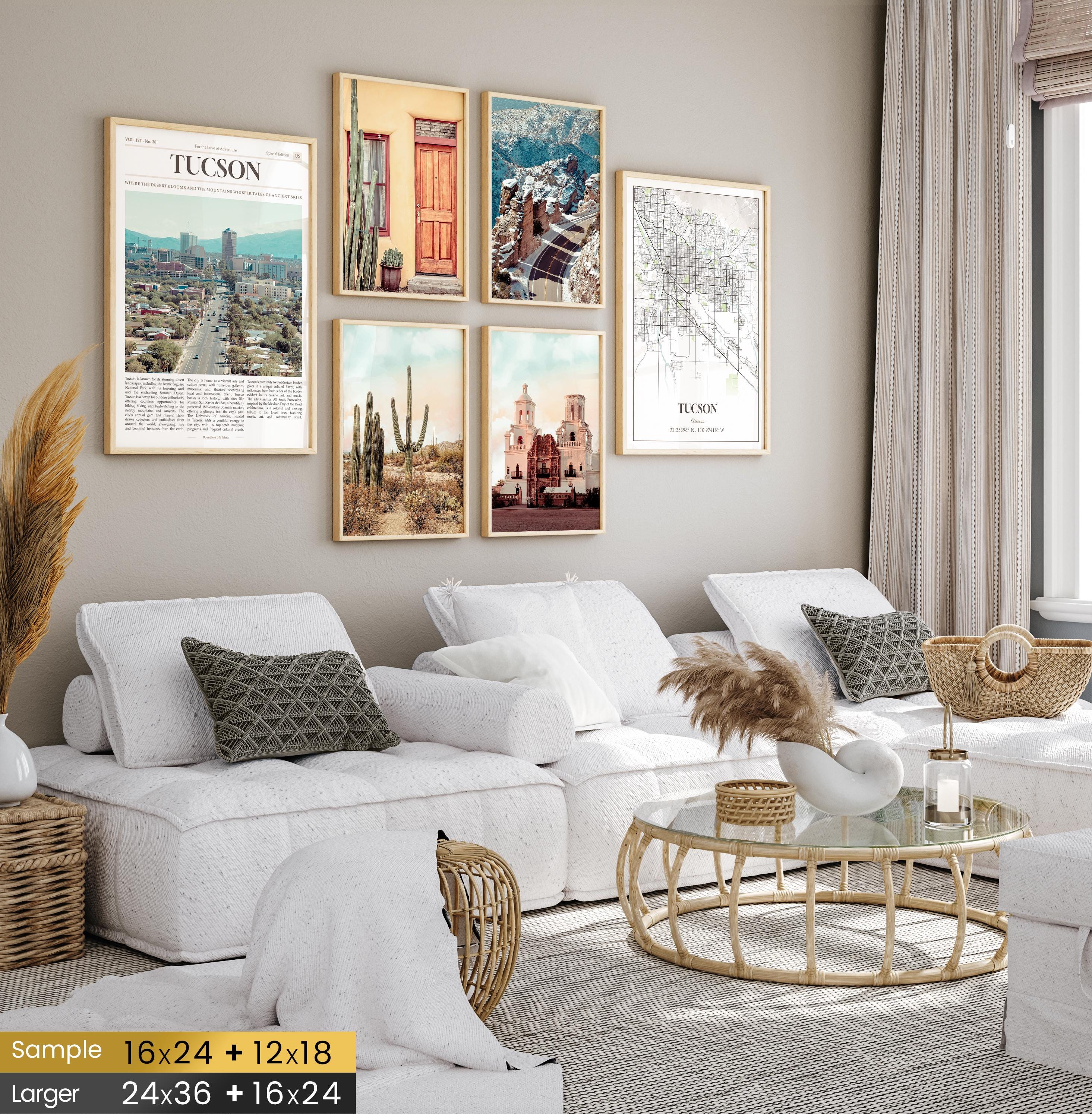Tucson Prints Set of 6, Tucson Poster Photos, Tucson Map, Tucson Wall ...