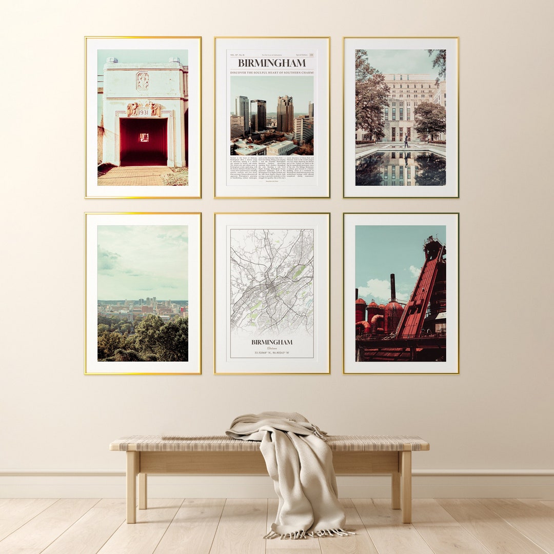 Birmingham City Prints Set of 6, Birmingham Poster Photos, Birmingham ...