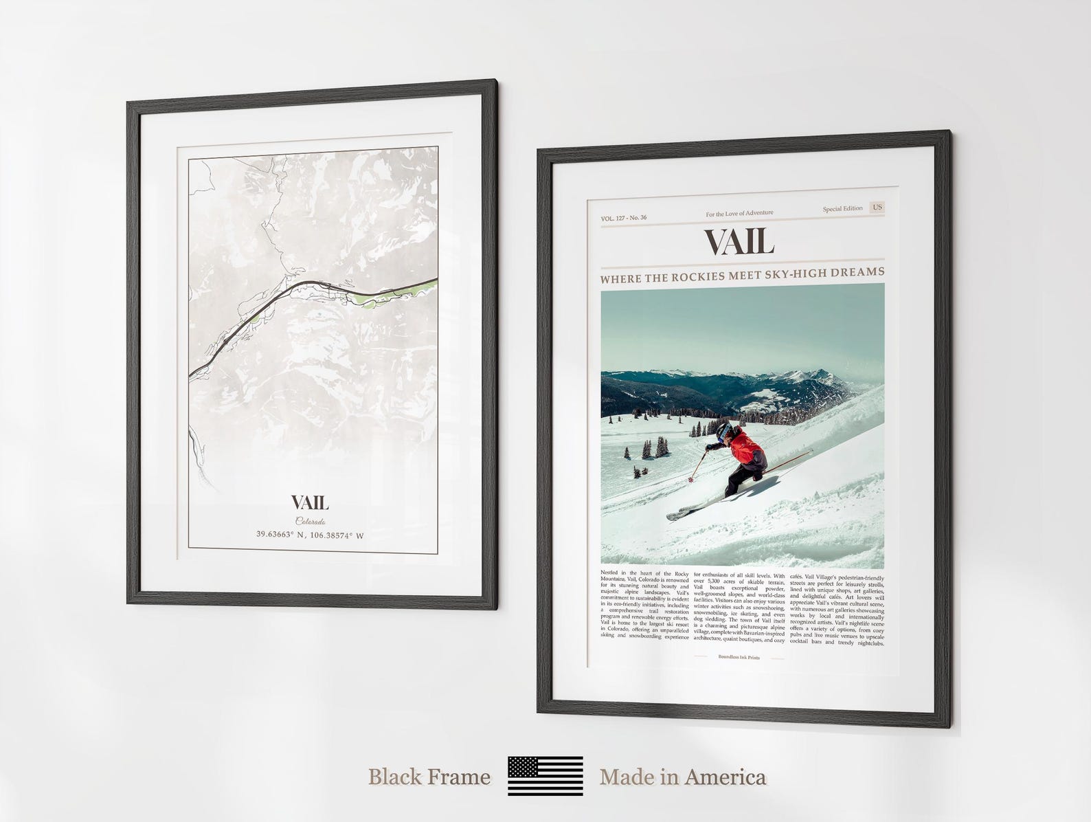 Vail City Prints Set of 6, Vail Poster Photos, Vail Map, Vail Wall Art ...