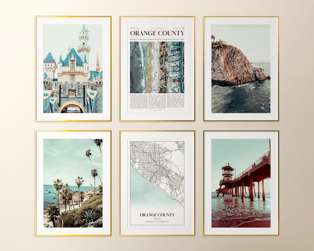 Orange County Prints Set of 6, Orange County Poster Photos, Orange ...