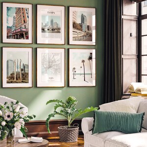 Tampa City Prints Set of 6, Tampa Poster Photos, Tampa Map, Tampa Wall ...